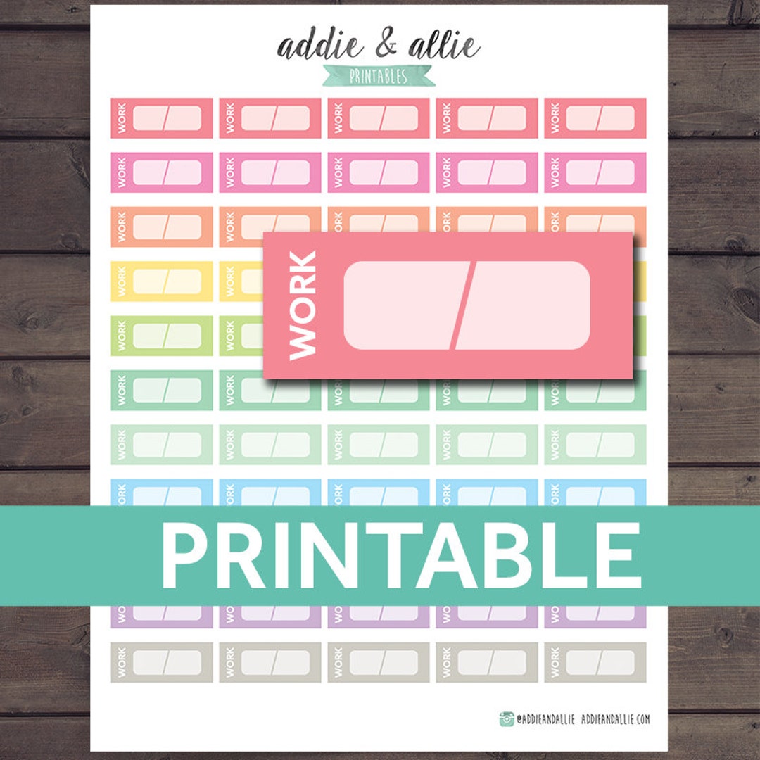 Work Stickers, Shift Work Stickers, Printable Work Planner Stickers - Etsy