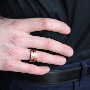 Men Copper Ring Men's Rustic Ring Men's Hammered Copper Ring Women's ...