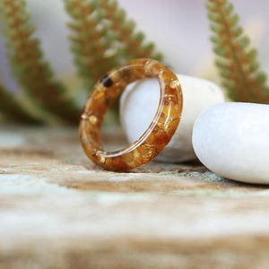 Bee Pollen Resin Ring Nature Resin Ring Delicate Ring Real Bee Pollen ...