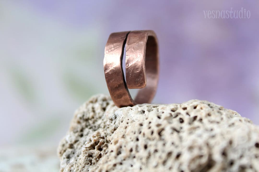 Men Copper Ring Men's Rustic Ring Men's Hammered Copper Ring Women's ...