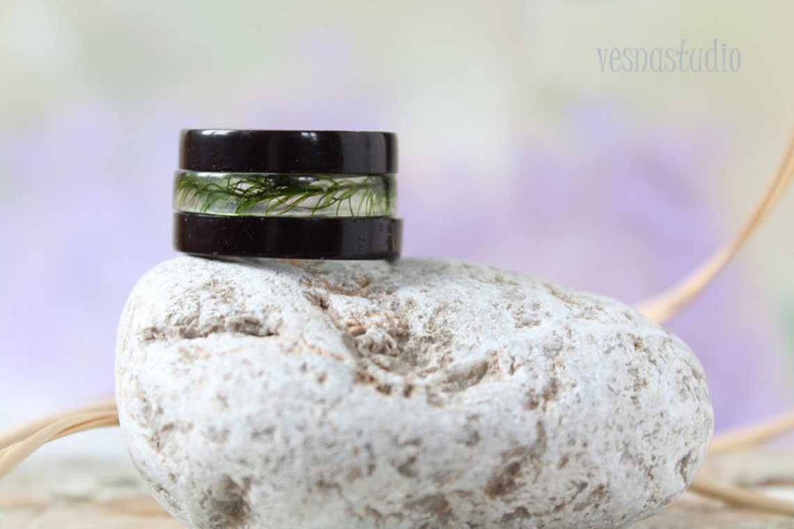 Mens Resin Band Set Mens Wedding Bands Resin Ring Set Real | Etsy