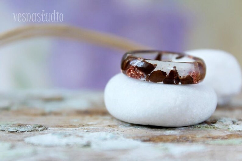 Coffee Resin Ring Coffee Beans Rings Coffee Bean Jewelry Brown - Etsy