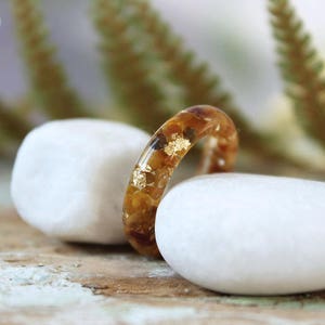 Bee Pollen Resin Ring Nature Resin Ring Delicate Ring Real Bee Pollen ...