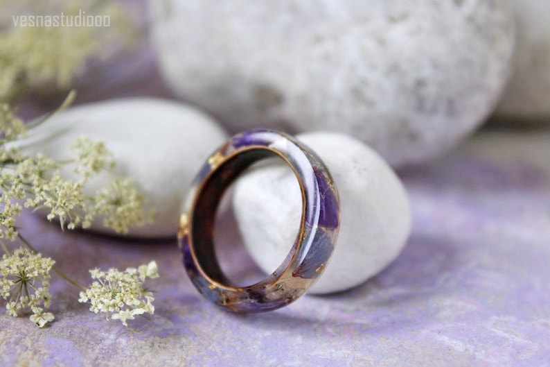 Birch Bark Resin Ring Unisex Ring Wood Resin Ring Nature Resin | Etsy
