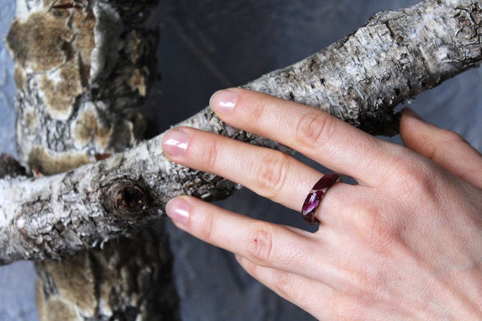 Red Rose resin ring Red Rose jewelry Real flower rings Nature | Etsy