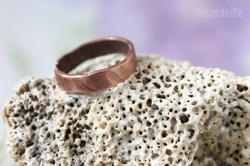 Copper Mens Ring Simple Adjustable Copper Ring Band Simple - Etsy