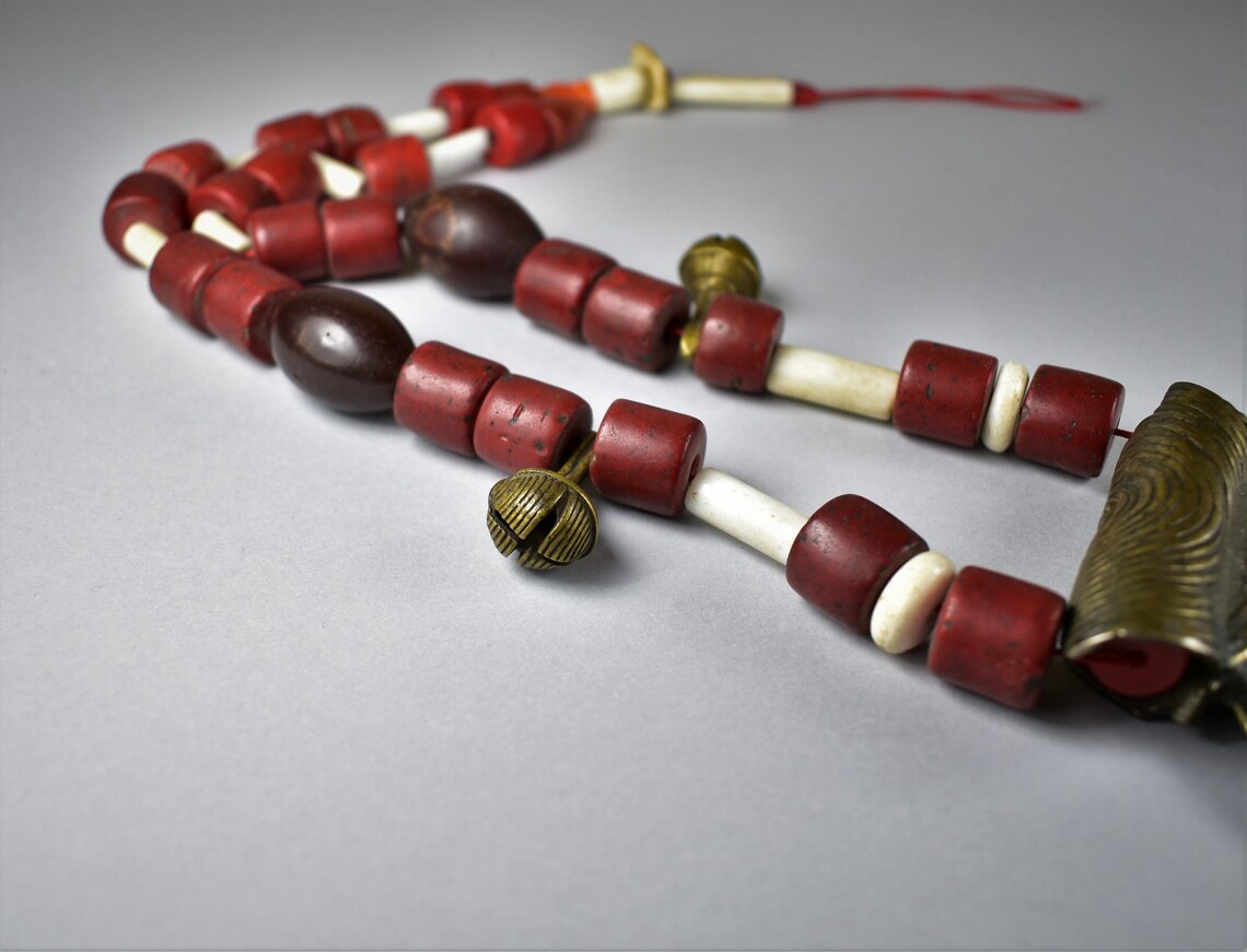 Antique Traditional Naga Glass Paste Beads and Bronze Pendants - Etsy