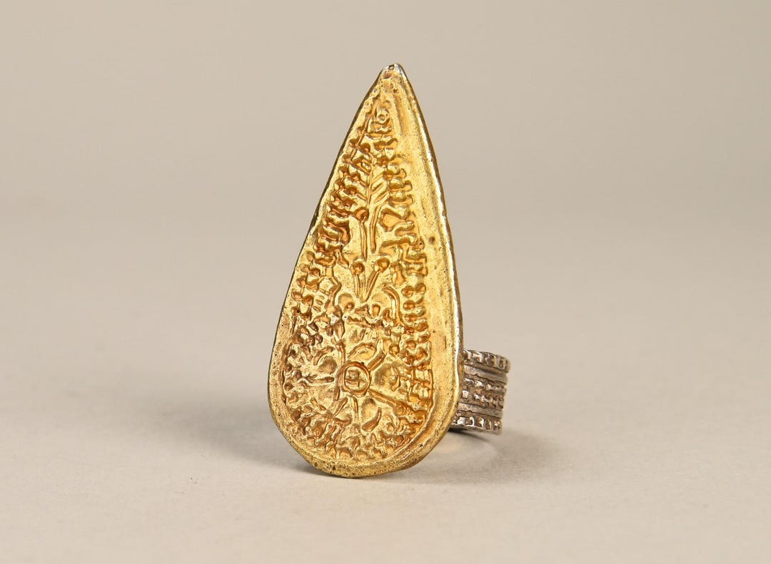 Antique Gilded Silver Ring - Omani Jewelry - "shahid" Ring - Etsy