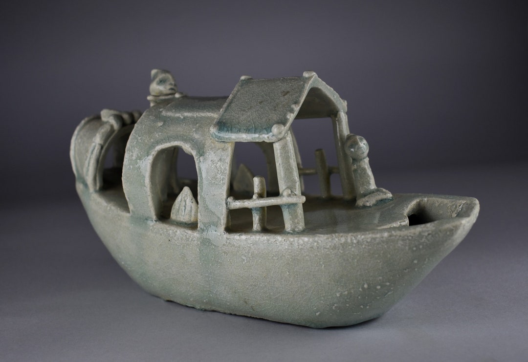 Antique Chinese Sculpture Glazed Pottery Boat - Etsy