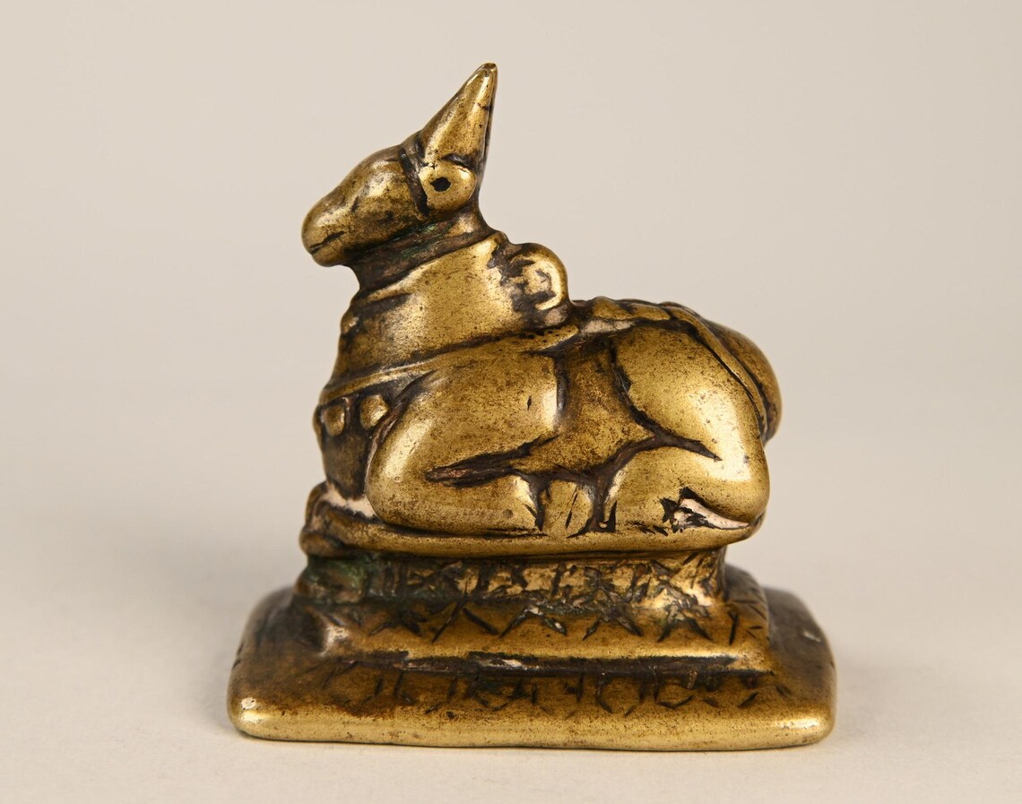 Antique Indian Bronze Sculpture | Nandi Sacred Bull of Shiva | 19th ...
