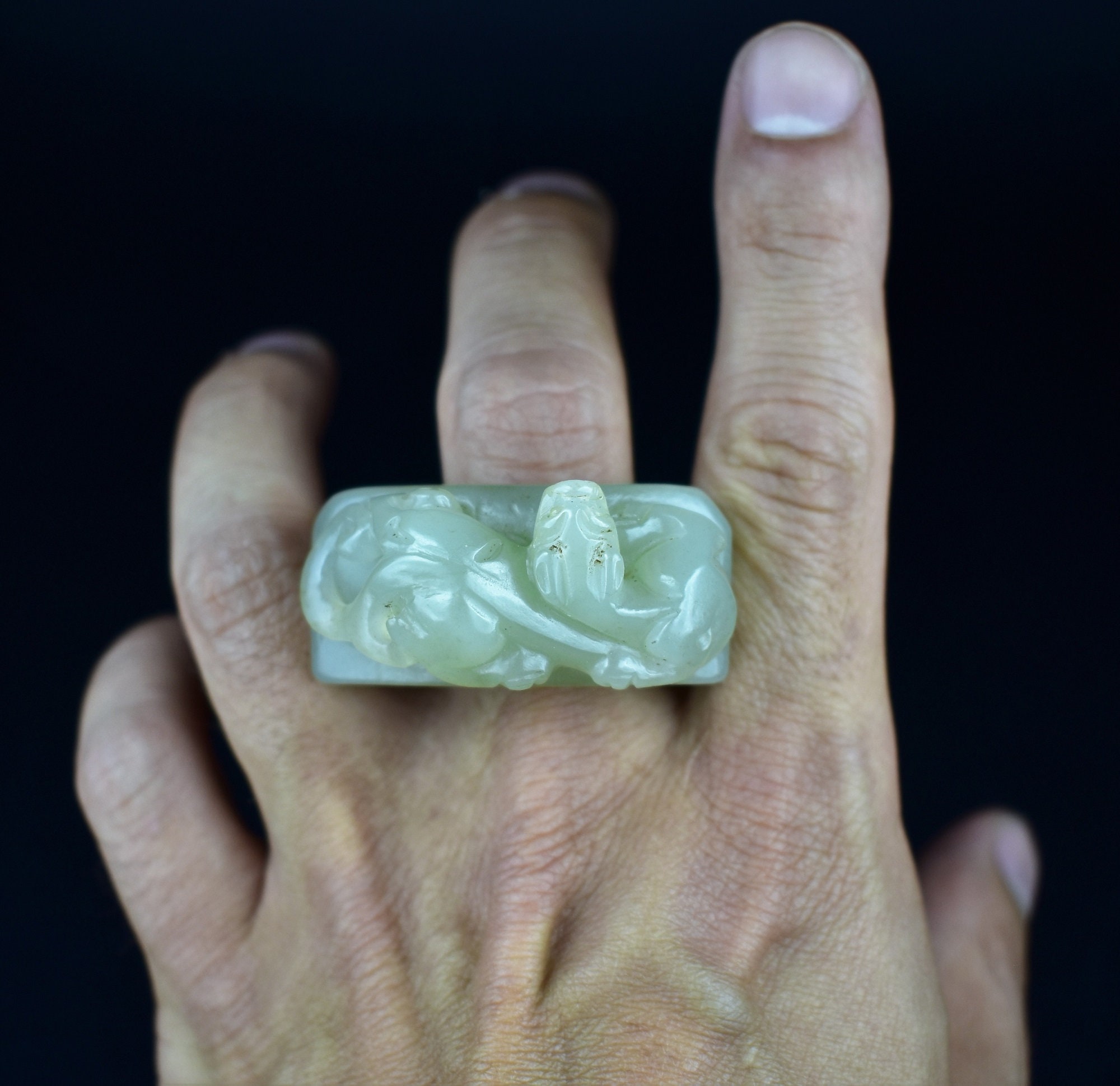 Antique Massive Jade Ring Traditional Chinese Archer Jade - Etsy