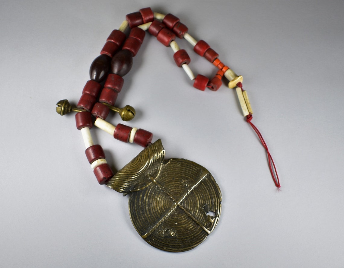 Antique Traditional Naga Glass Paste Beads and Bronze Pendants - Etsy