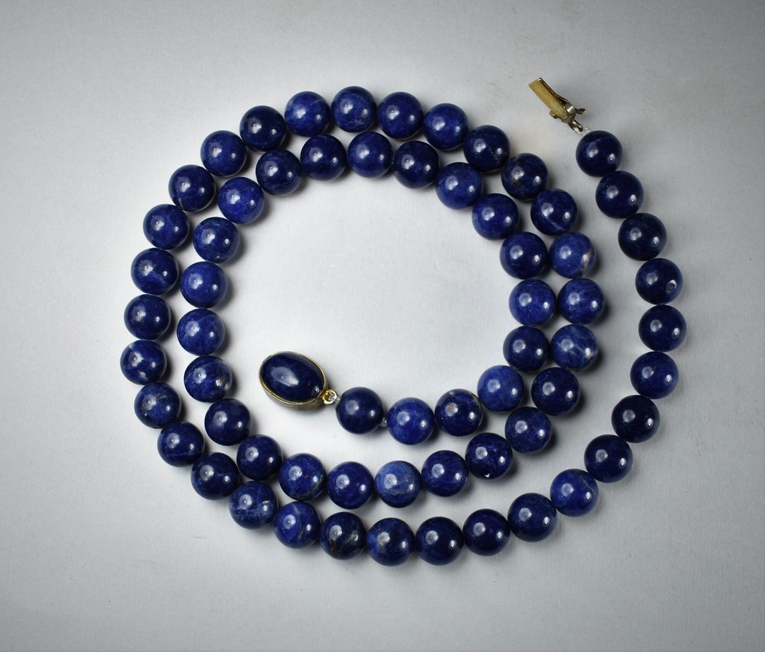 Old European Necklace With Lapis Lazuli and Gilded 800 Silver - Etsy