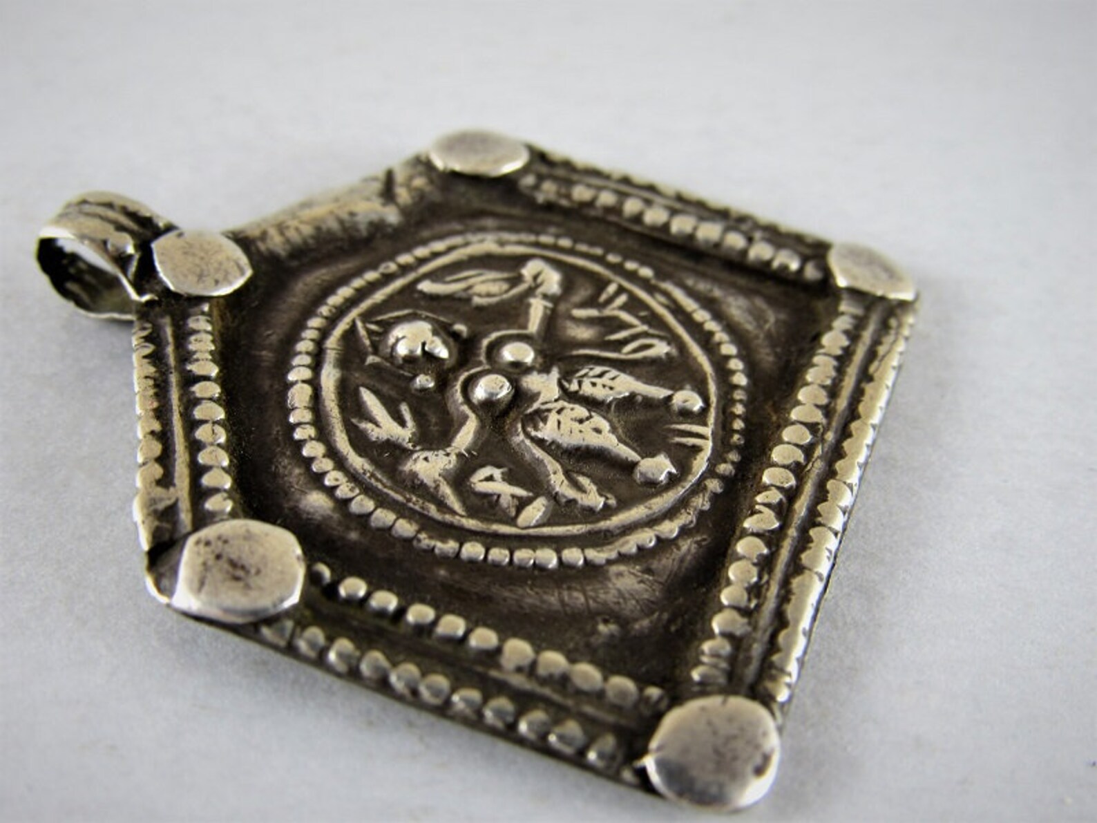 Antique Indian Silver Pendant - Patina Silver - India - Shiva Consort ...