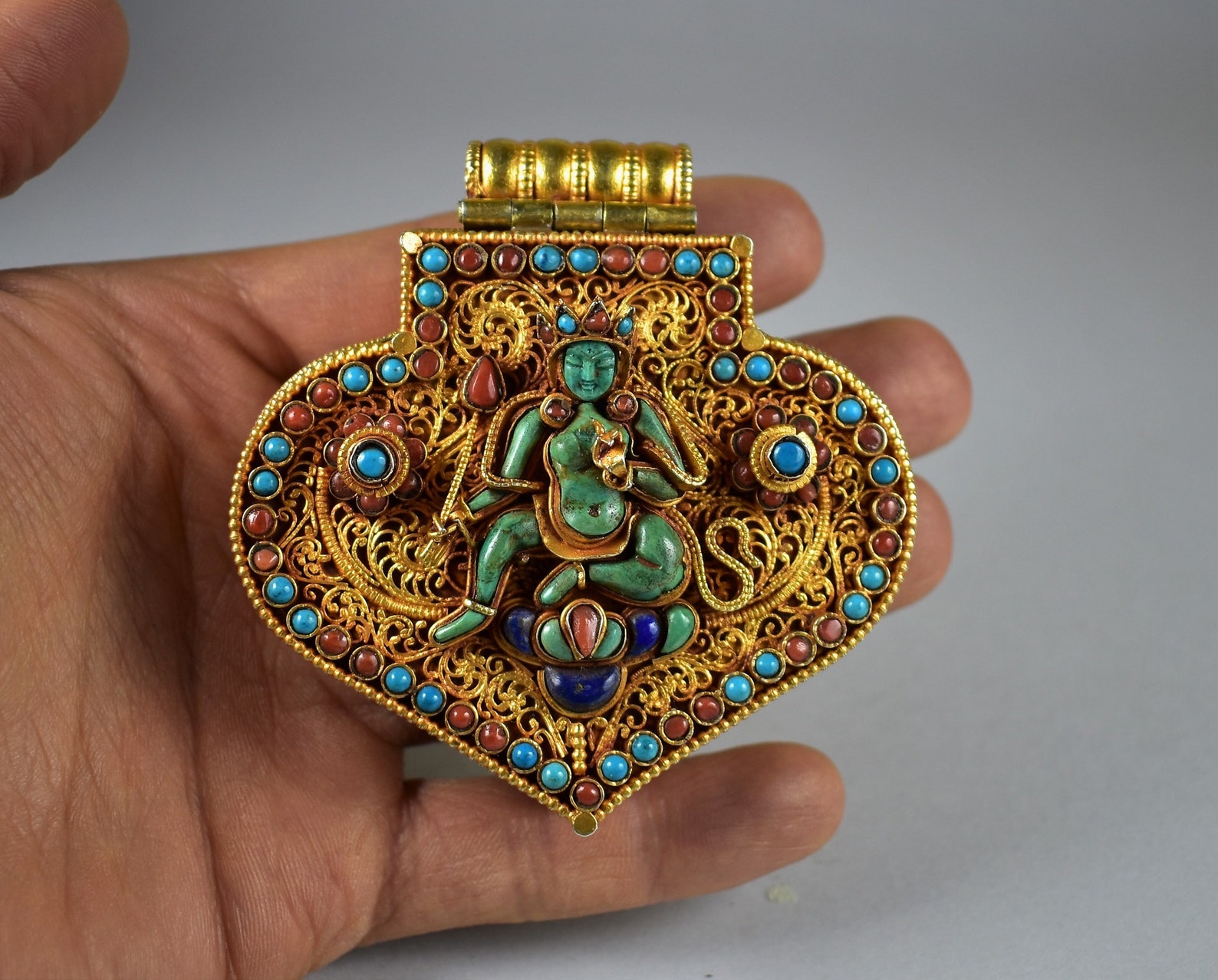 Large Buddhist Ghau With Semi Precious Stones | Etsy