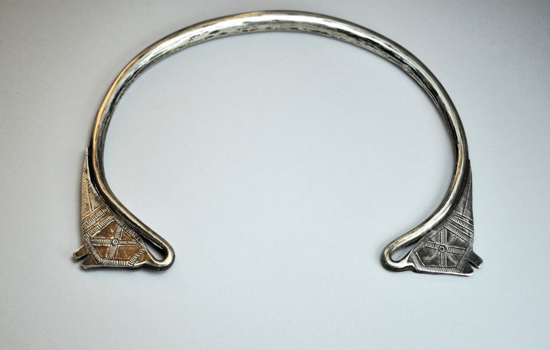 Stunning Antique Hmong Neck Ring in Solid Silver - Etsy
