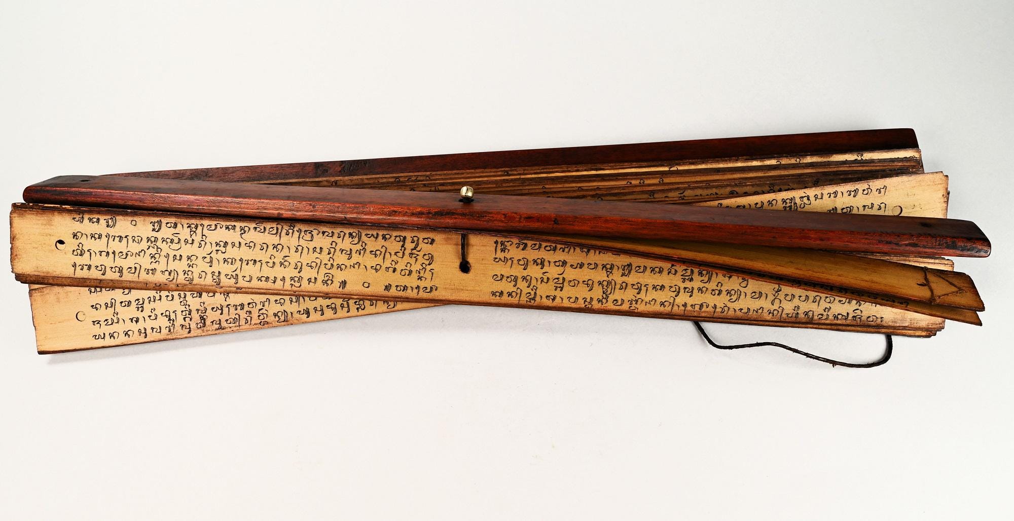 Antique Engraved Palm-leaf Manuscript With Wooden Covers | South East ...