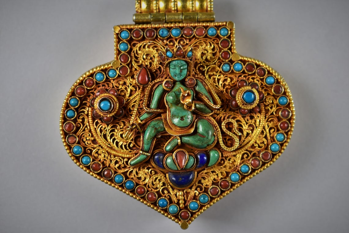 Large Buddhist Ghau With Semi Precious Stones | Etsy