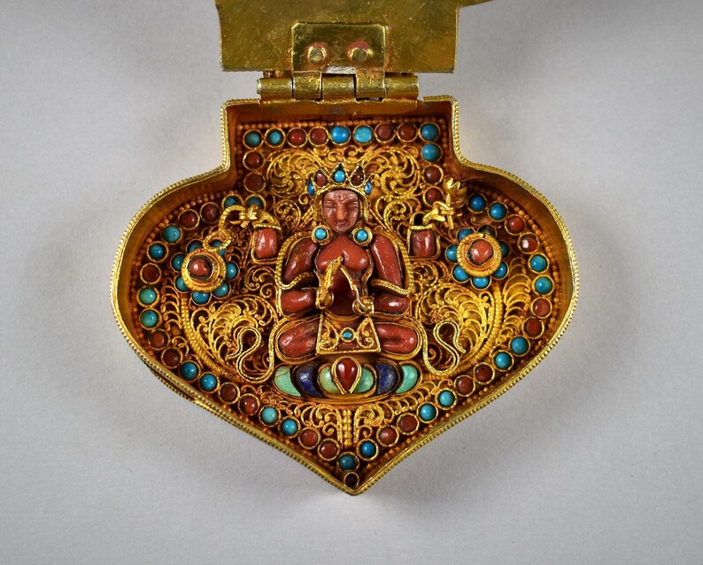 Large Buddhist Ghau With Semi Precious Stones | Etsy