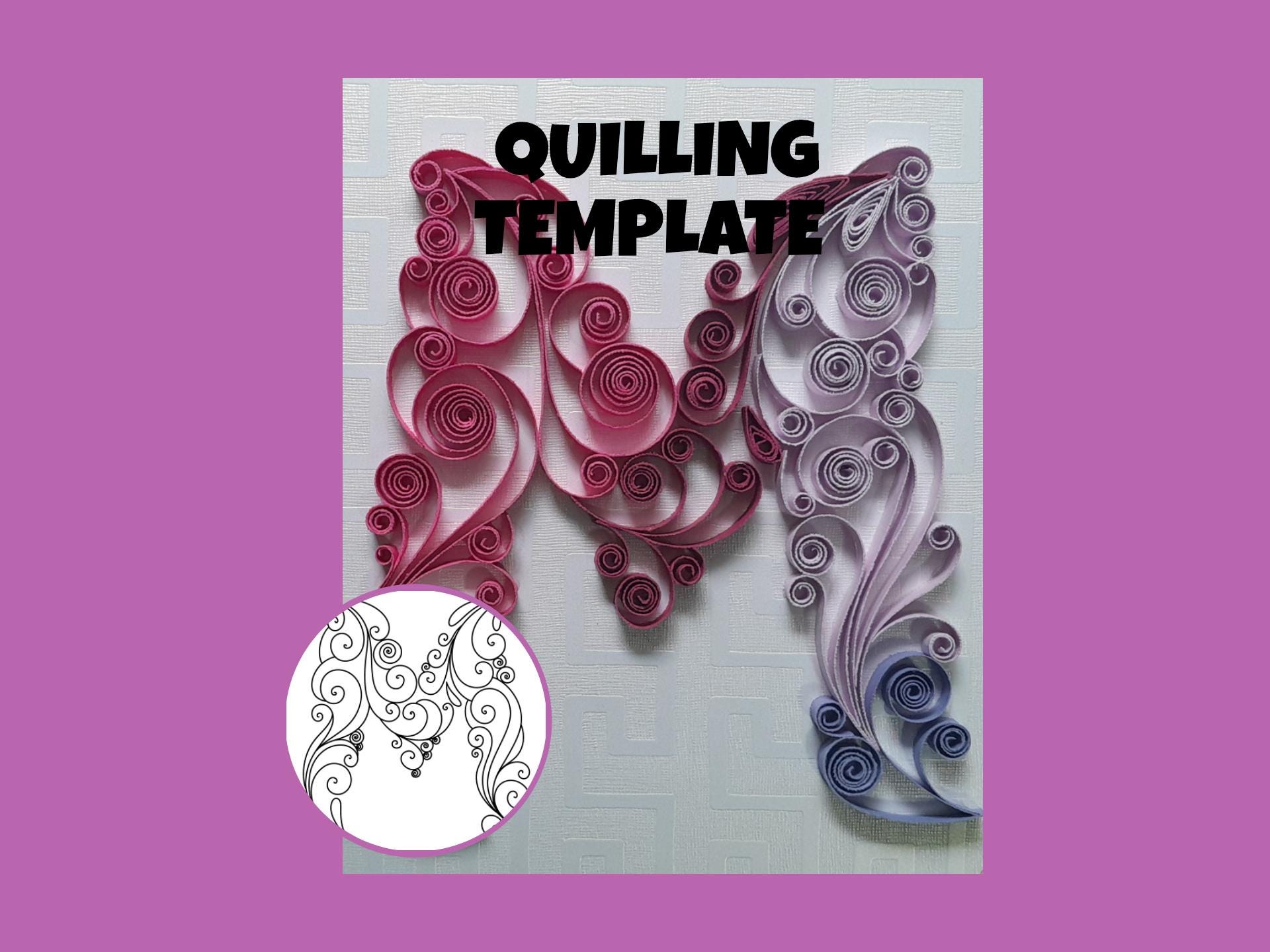 Quilling Art Letter Template - Print at Home Instantly - Digital Letter ...