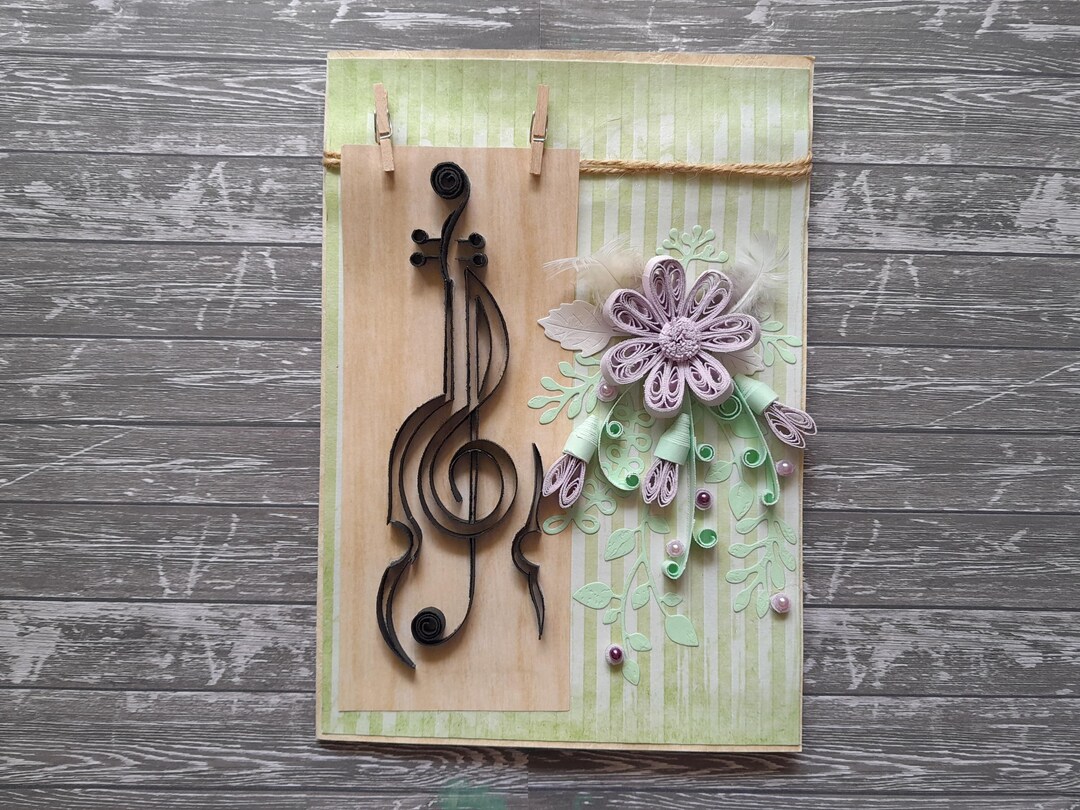 Quilled Music Ornament & Graduation Card Perfect for Teachers or ...