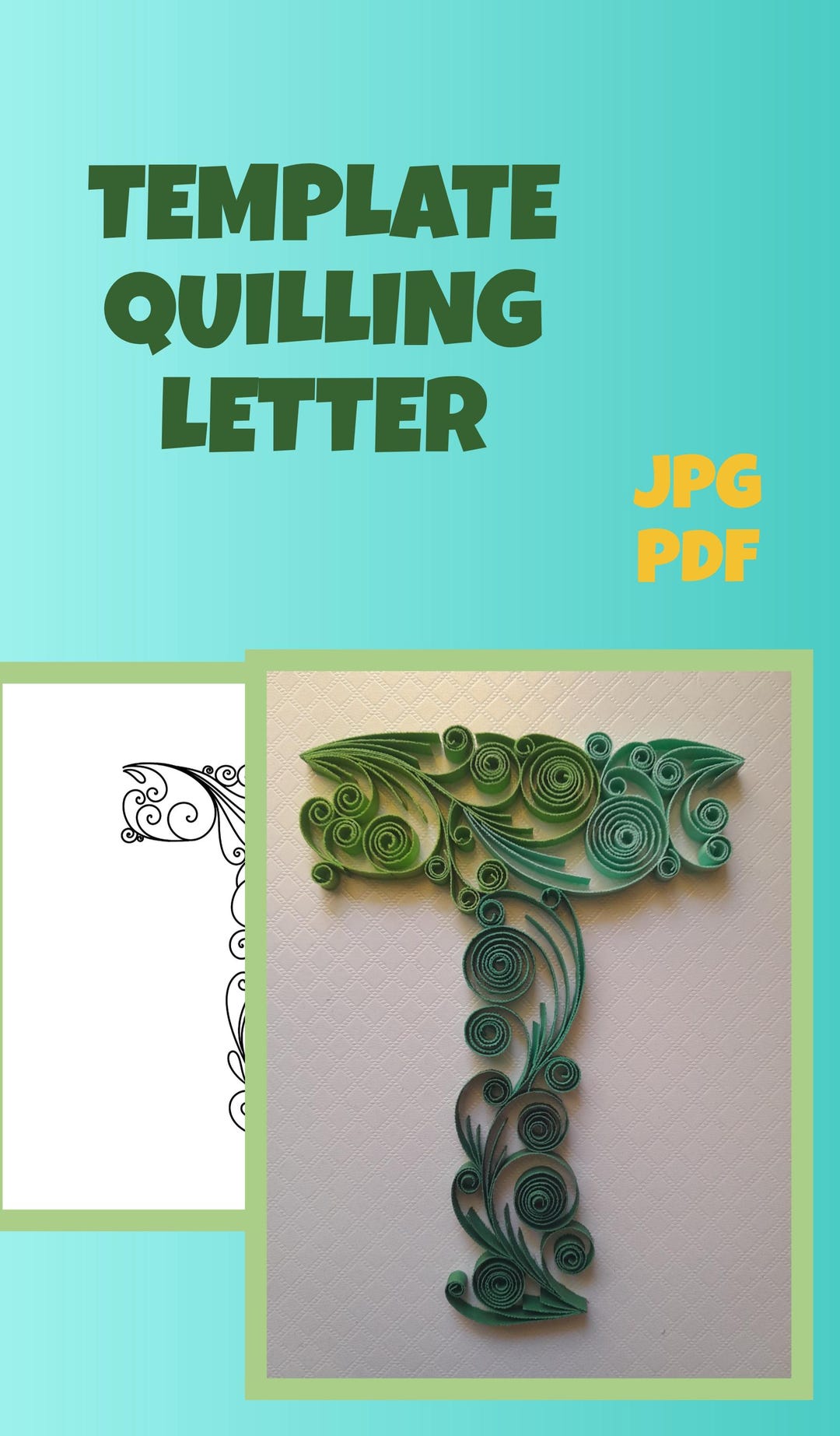 Quilling Letter Template DIY Paper Craft Pattern Instant Download ...