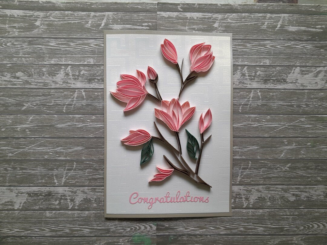 Nurse Graduation Card, Magnolia, Mothers Day Card, Quilling Art ...