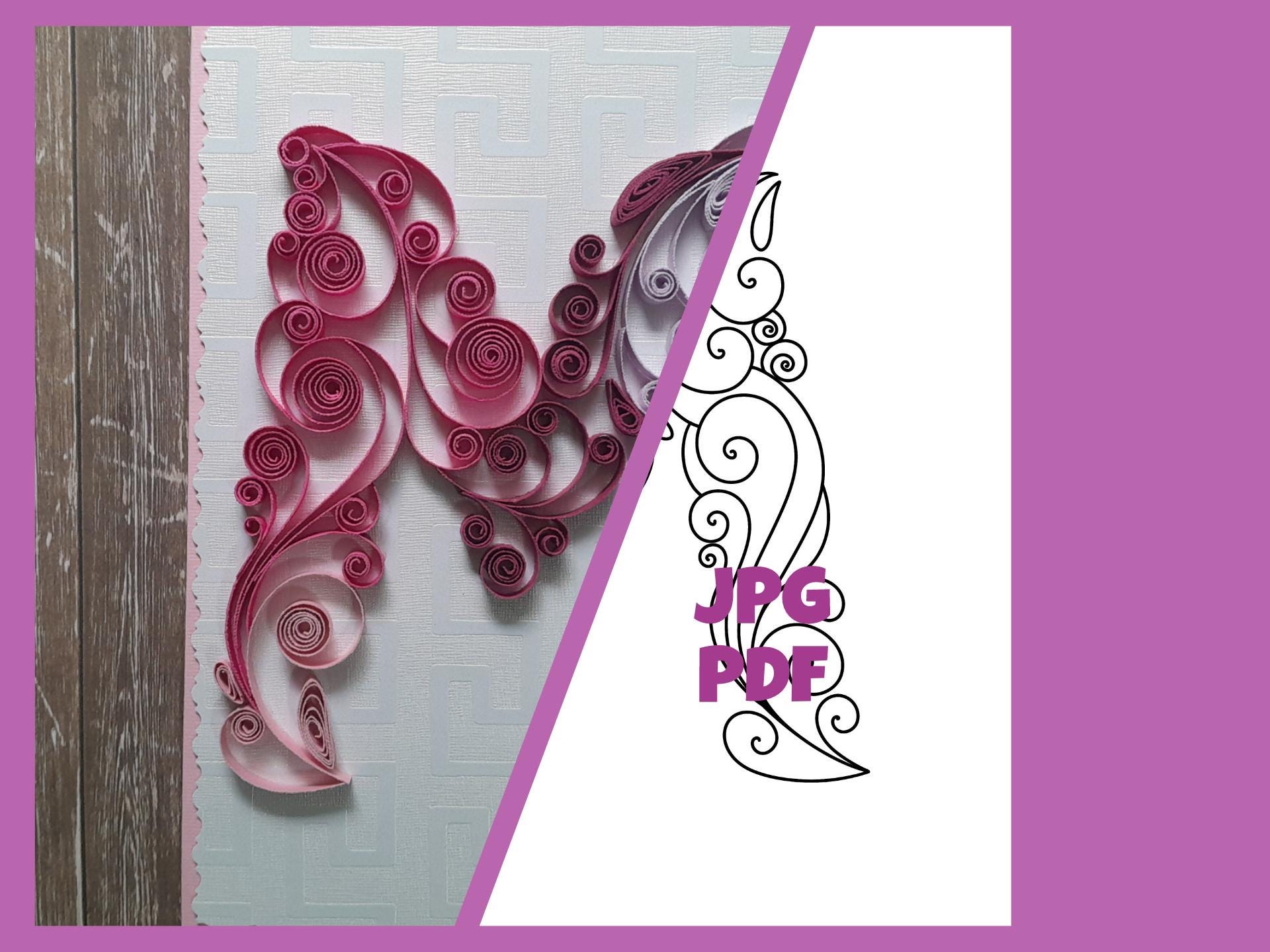 Quilling Art Letter Template - Print at Home Instantly - Digital Letter ...