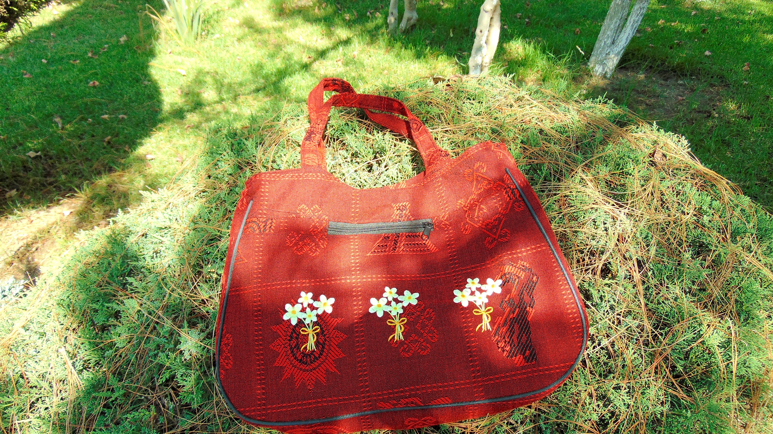 Mexican Embroidered Shoulder Bag Red Mexican Bag With Coin | Etsy