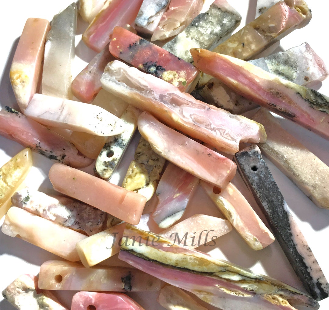 Pink Peruvian Opal Stick Beads or Cabochons - Etsy