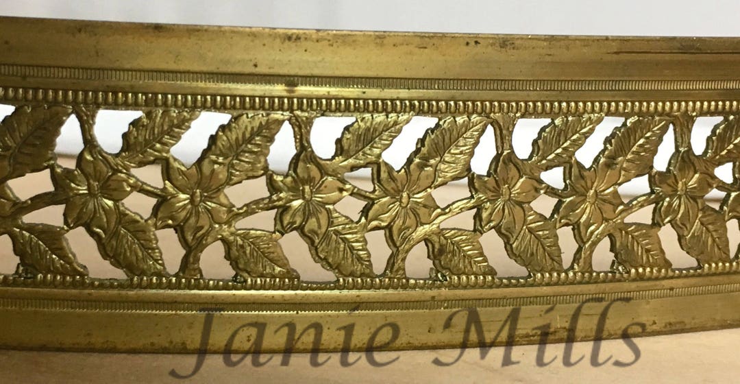Lamp Banding Brass 1 1/4" Pierced Floral Leaves Metal Craft Texture for ...