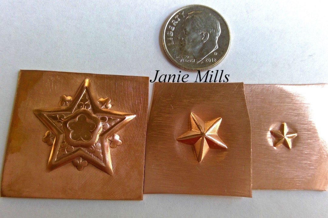 Metal Stamping Star Copper or Sterling Silver 3 Sizes Available - Etsy