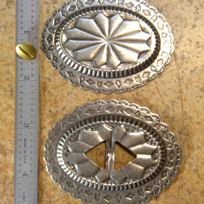 Nickel Conchos - Etsy