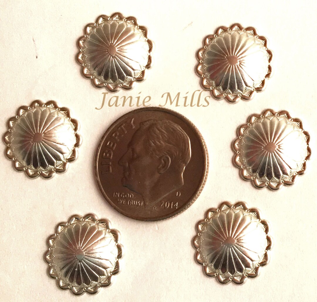 Sterling Concho 13 Mm Round Stamped Pkg of 2 or More - Etsy