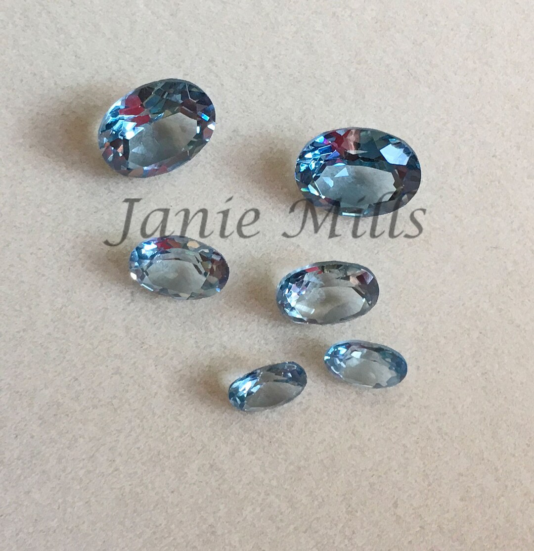 Light Blue Spinel Synthetic Faceted Oval 6x8mm 8x10mm 10x12mm or ...