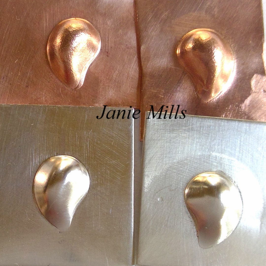 Metal Stamping Teardrop Raindrop Copper or Sterling Silver 2 in Set - Etsy