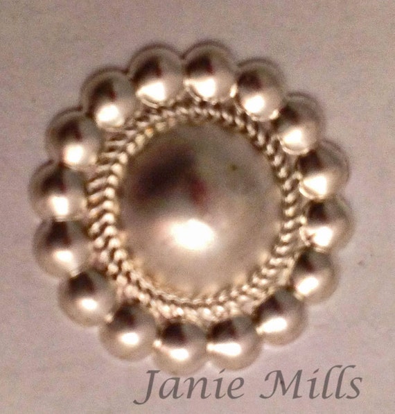 Sterling Daisy concho 22 mm round 12 mm dome stamped | Etsy