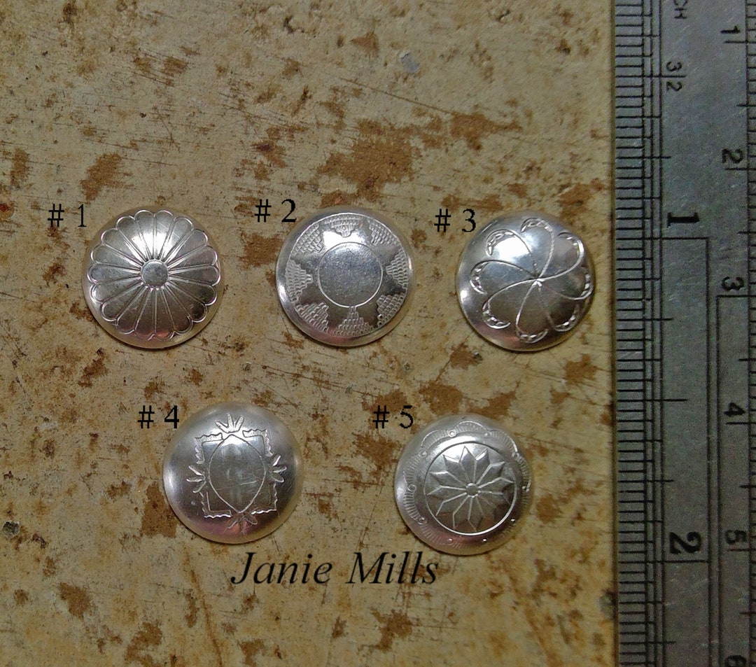 Sterling Concho Stamped 11mm Pkg of 2 Choice of 5 Styles - Etsy