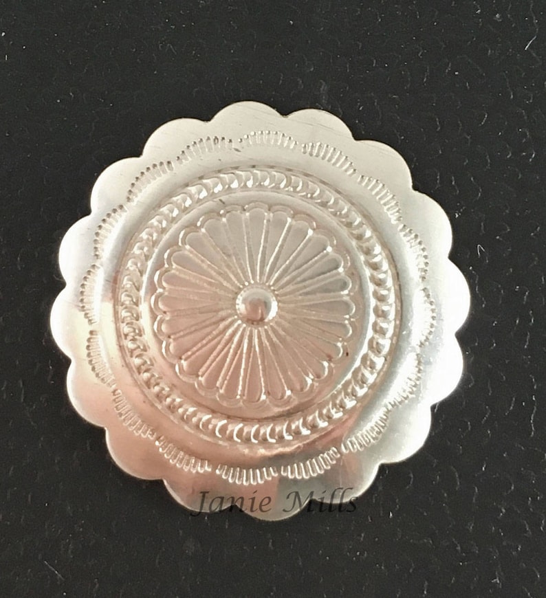 Sterling Concho Round Stamped Scalloped 20mm - Etsy