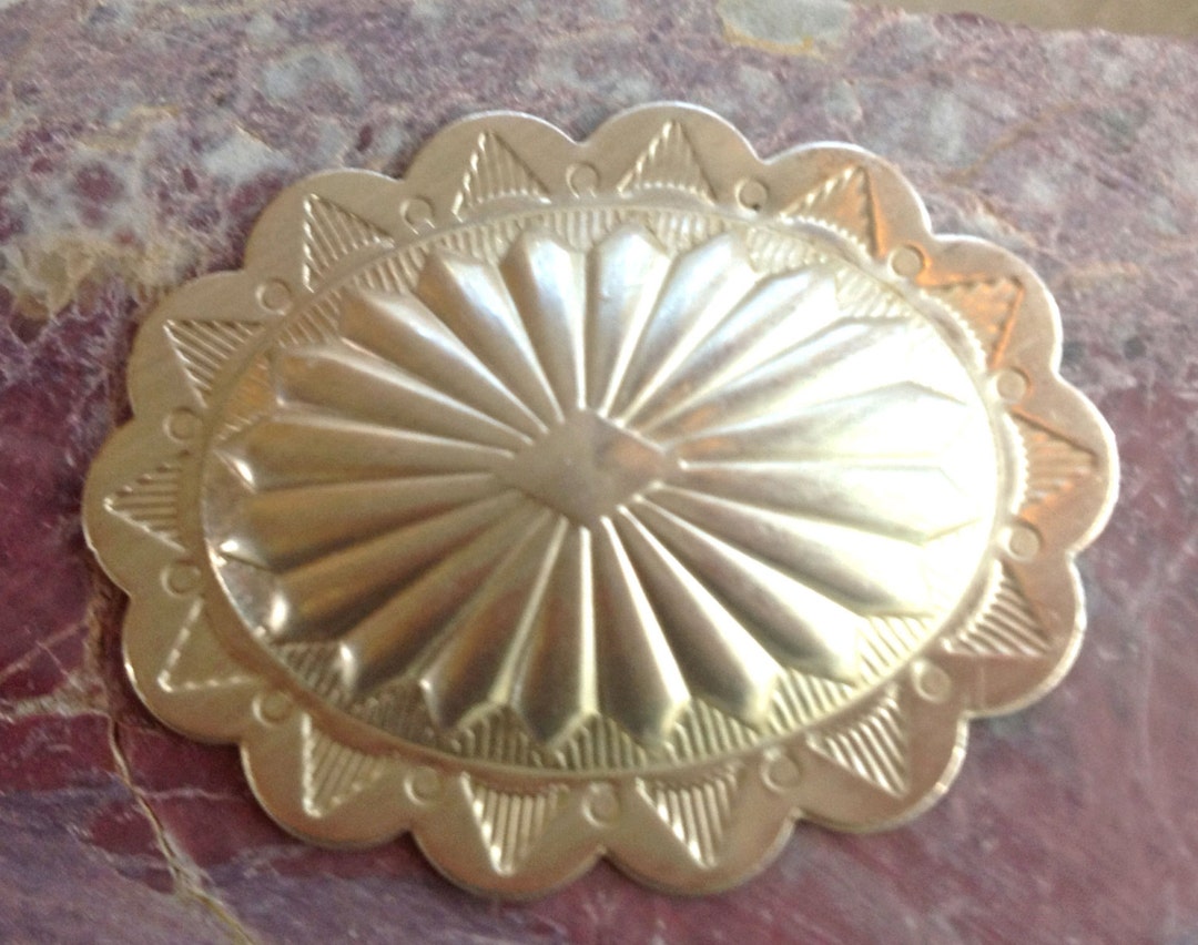 Sterling Silver Concho 44 X 34mm Stamped and Domed - Etsy
