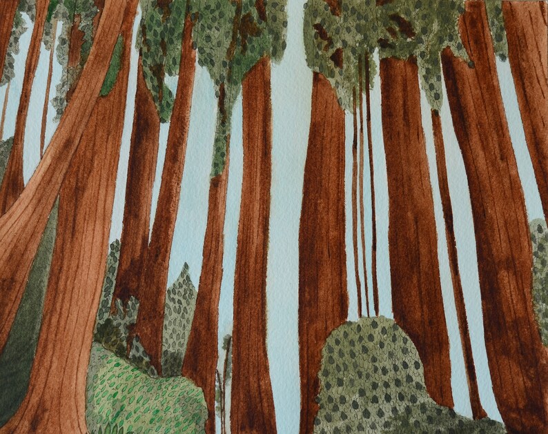 Woods (original Watercolor Painting) - Etsy