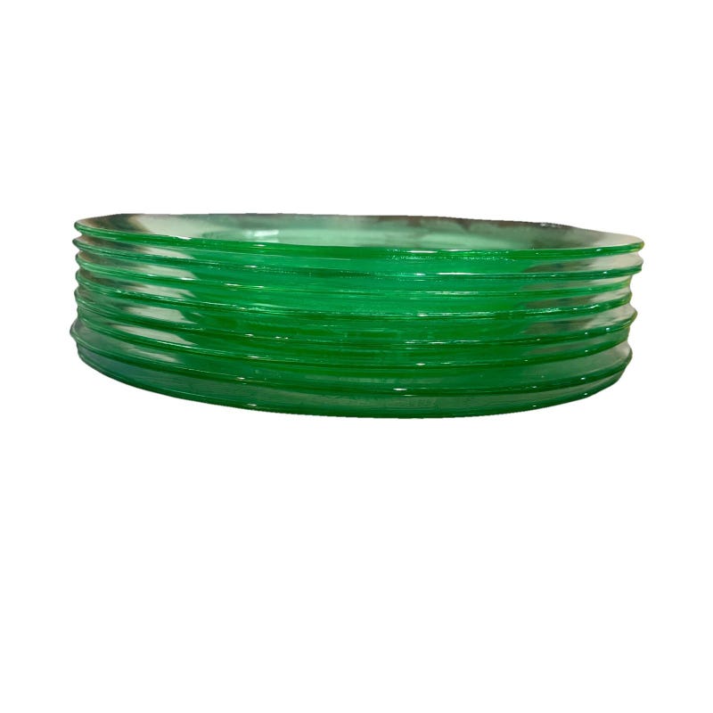 Uranium Glass Set Etched - Etsy