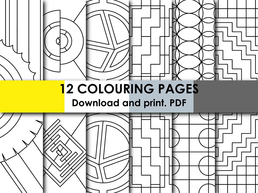 12 Printable Colouring Pages in PDF Size A4 Instant - Etsy