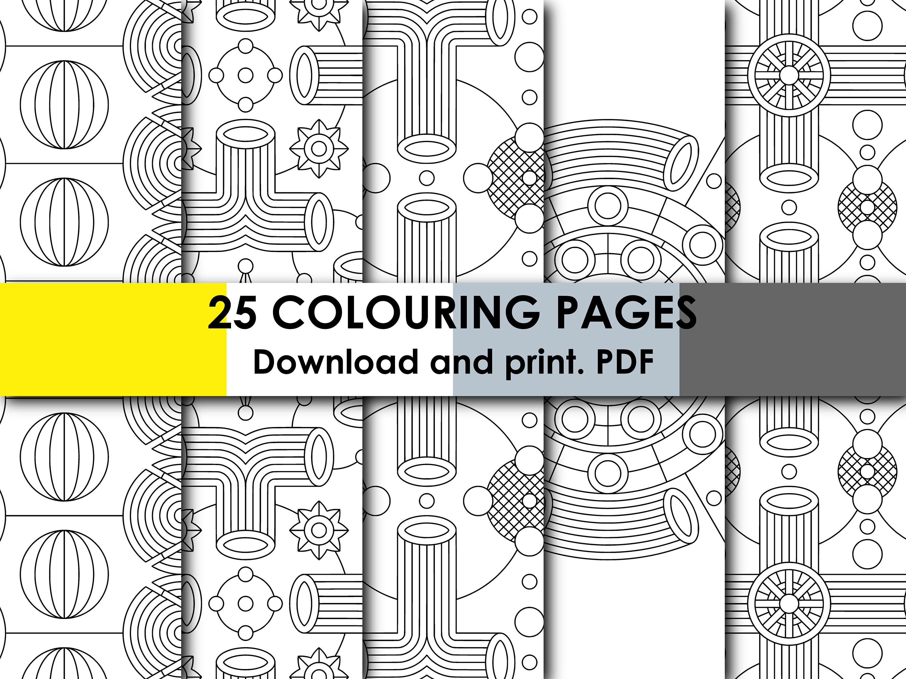 25 Printable Colouring Pages in PDF | Size A4 | Instant Digital ...