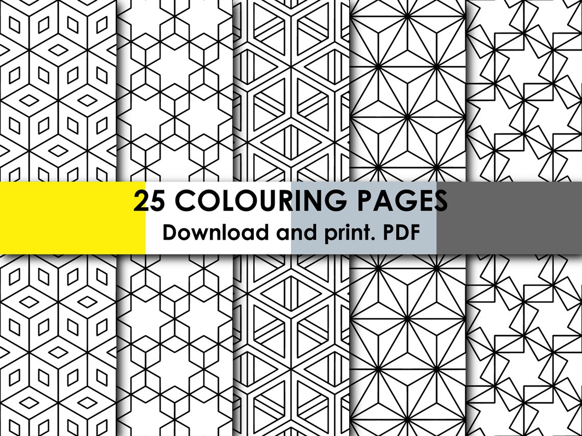 25 Printable Colouring Pages in PDF Size A4 Instant Digital Download ...