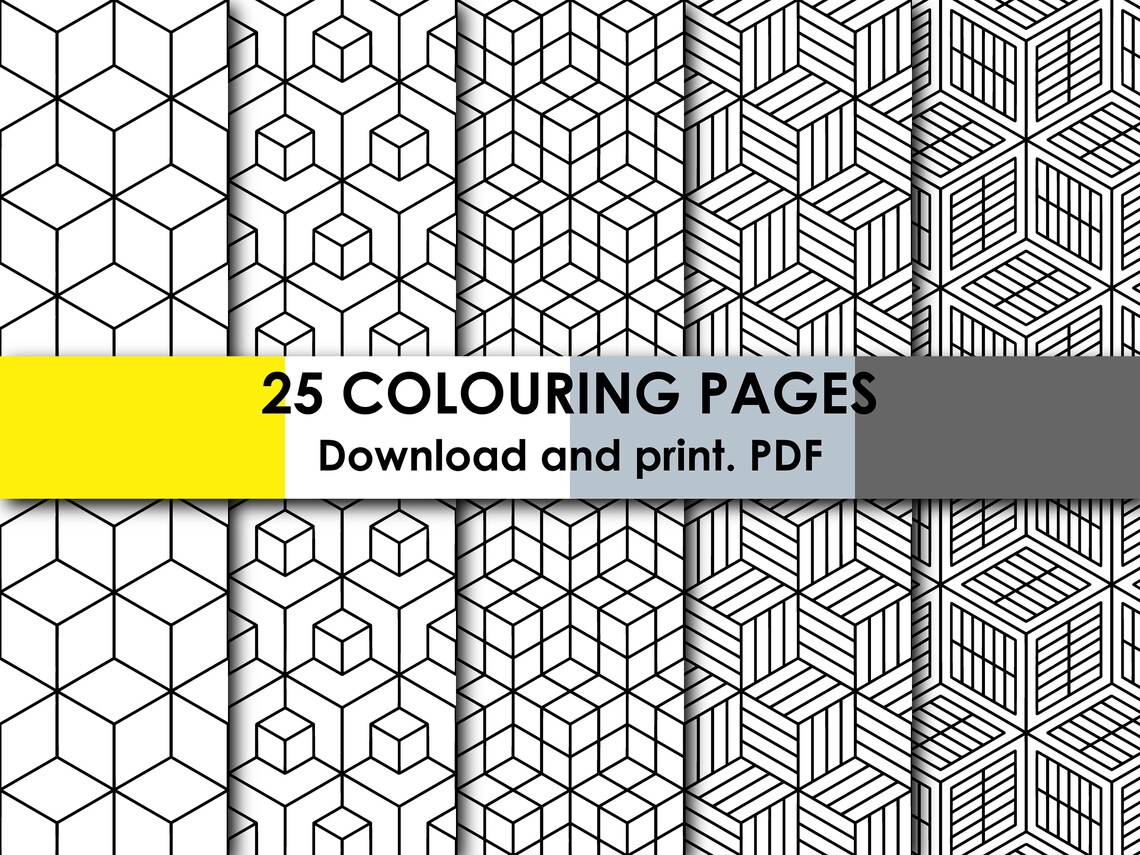25 Printable Colouring Pages in PDF Size A4 Instant Digital Download ...