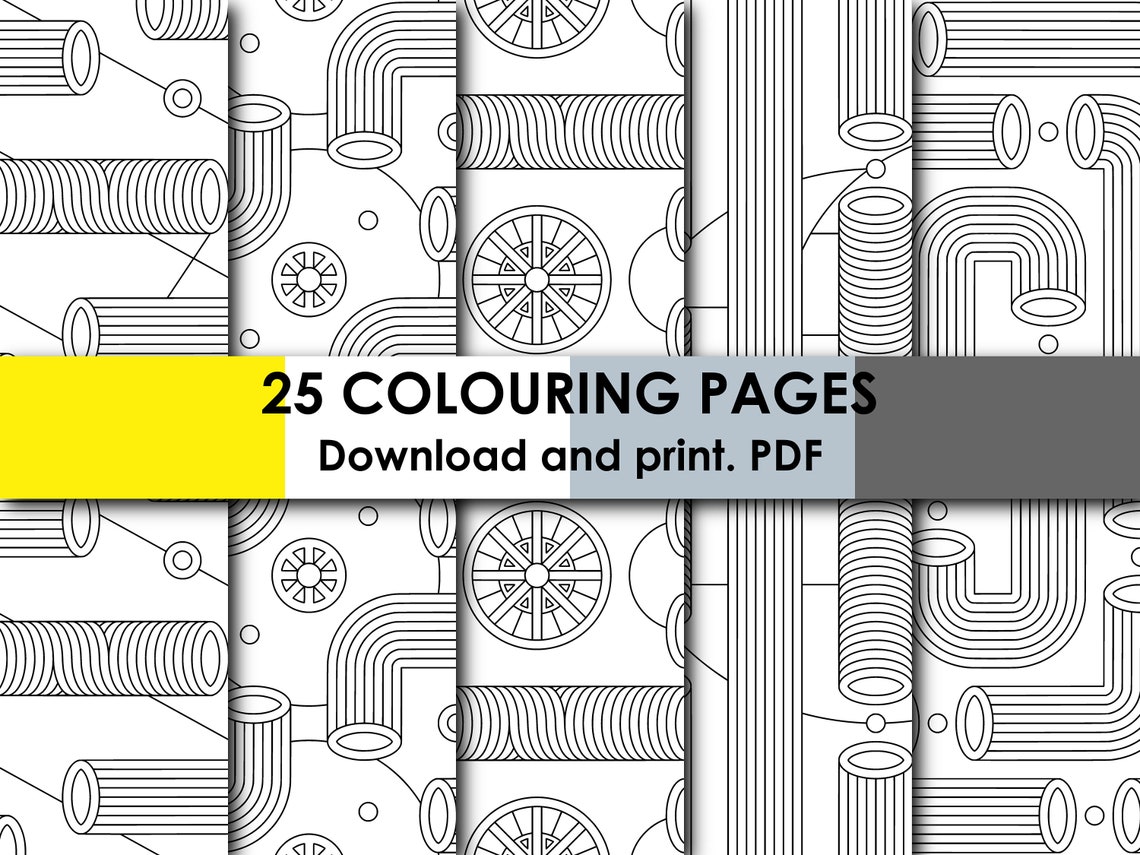 25 Printable Colouring Pages in PDF Size A4 Instant - Etsy
