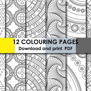12 Printable Colouring Pages in PDF | Size A4 | Instant Digital ...