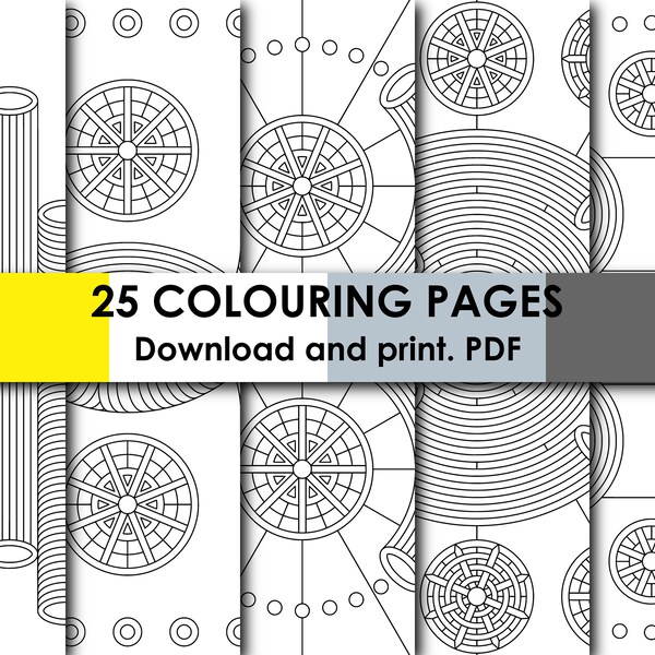 Minimal Coloring Pages - Etsy