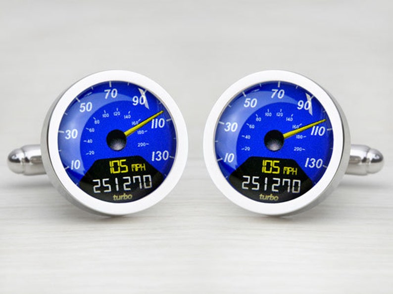 Digital Blue Personalised Speedometer Cufflinks - Etsy